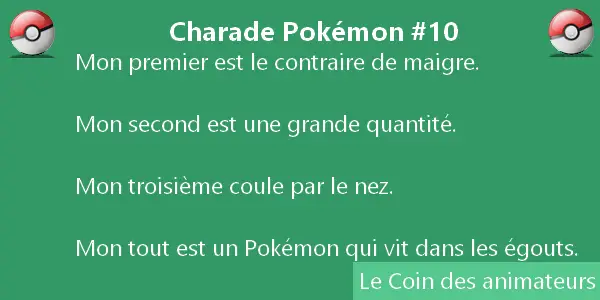 Charade Pokémon - Trouvez vos charades sur les Pokémon